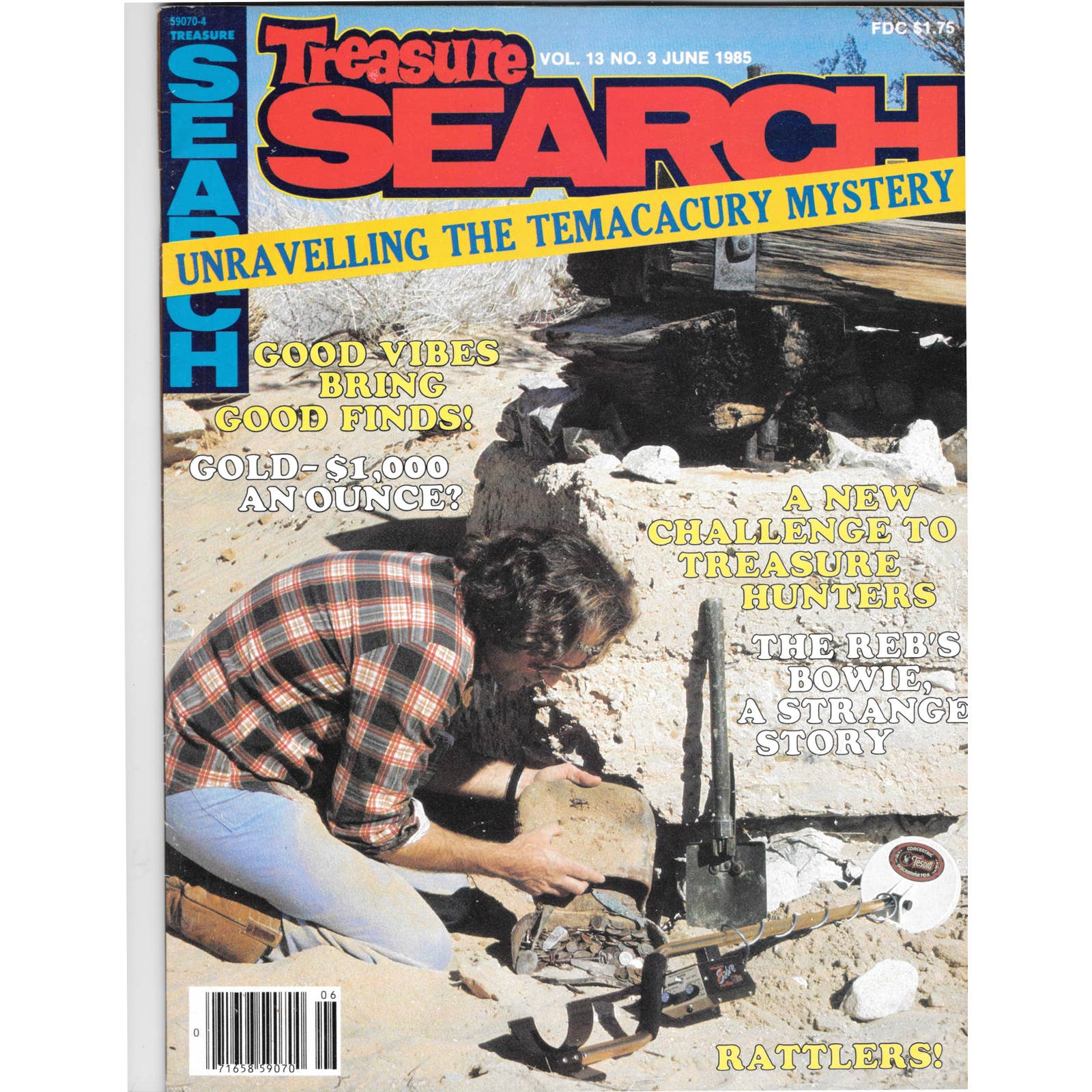 Treasure Search Magazine 1985 June Metal Detecting Gold Diamonds M2 ...